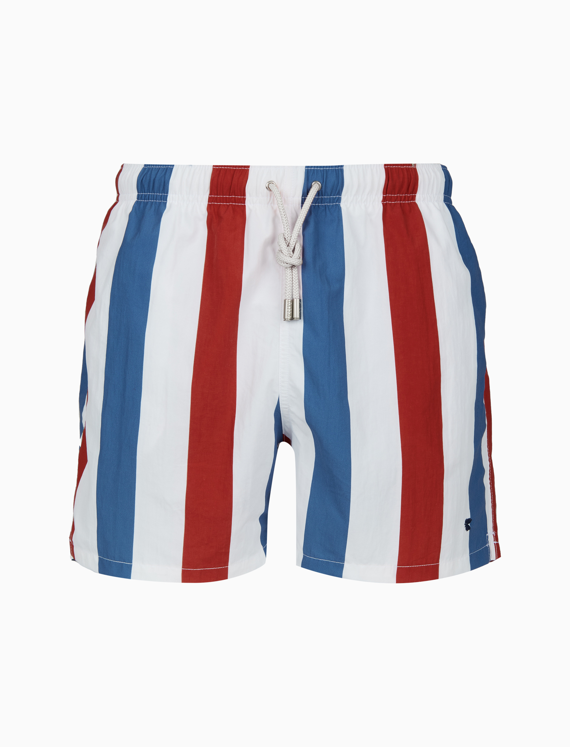 Men's red swimming shorts with tricolour stripes | Gallo